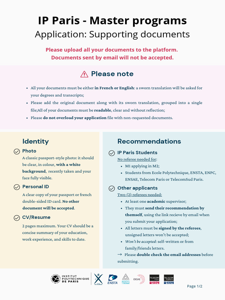 Master - Application Supporting Documents Flyer 1 | PDF