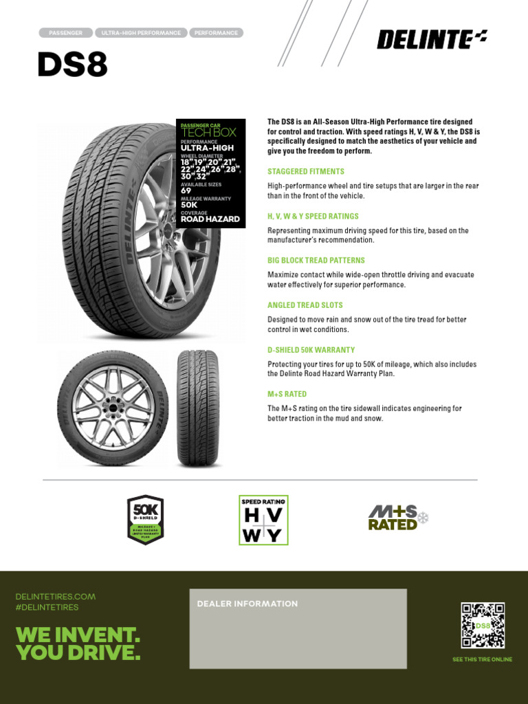 DT 2024 Sellsheet Delinte ds8 Final 071824 | PDF | Tire | Automotive Industry