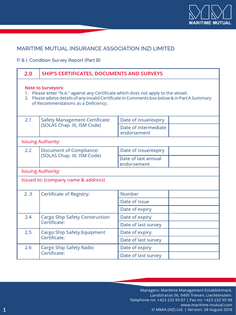 Survey Form Part - B | PDF | Shipping | Water Transport