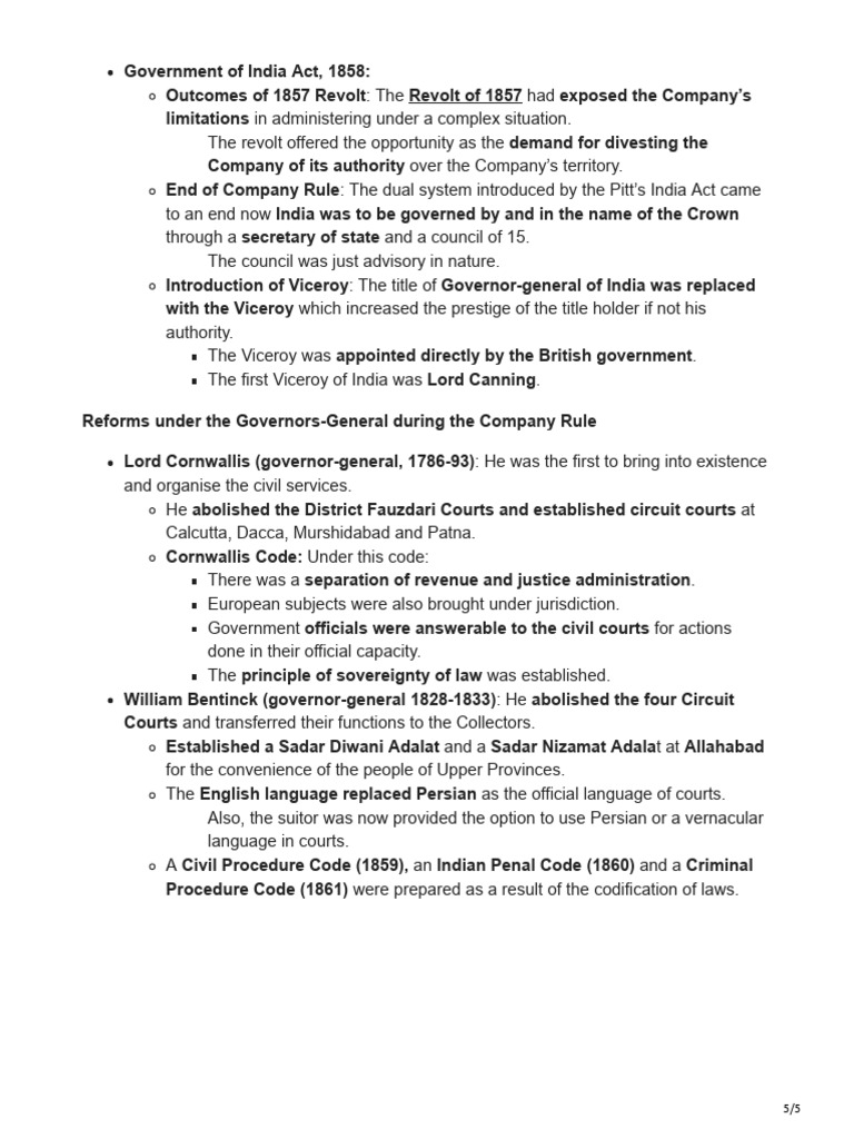 Government of India Act - 1858 | PDF