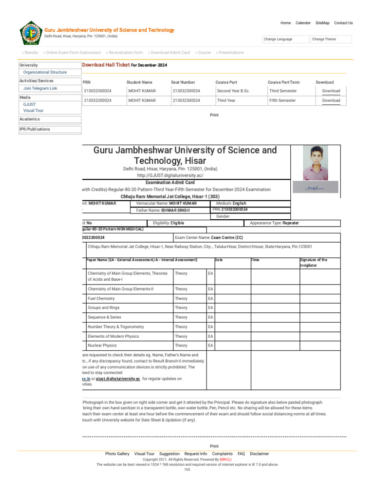 Guru Jambheshwar University of Science and Technology | PDF