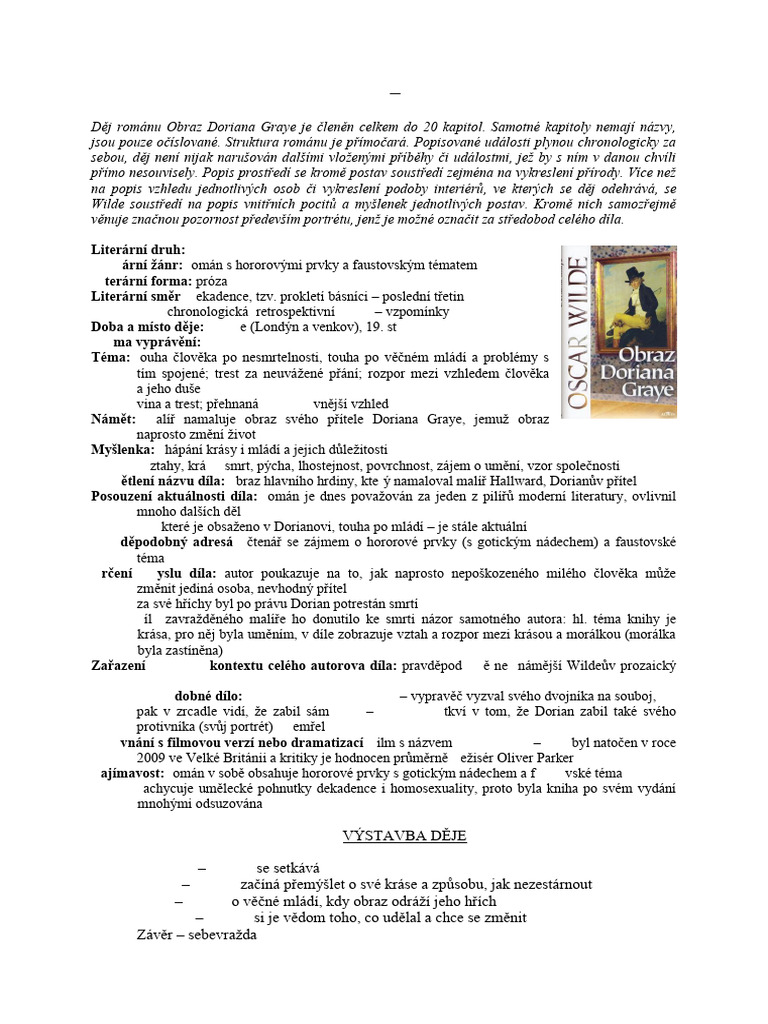 Obraz Doriana Graye - Wilde | PDF