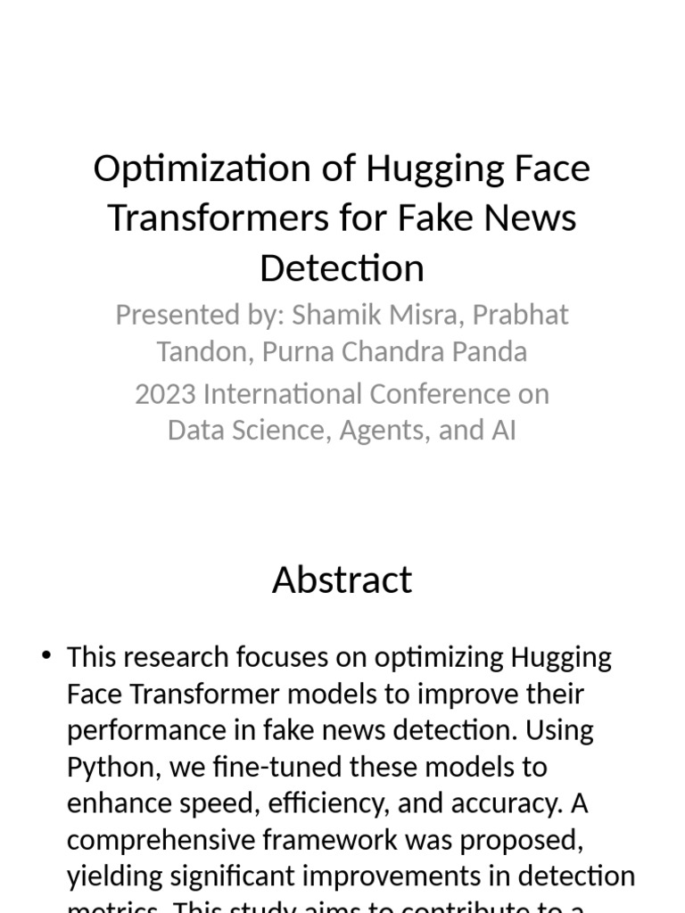 Optimization_of_Hugging_Face_Transformers_Presentation | PDF Optimization_of_Hugging_Face_Transformers_Presentation | PDF