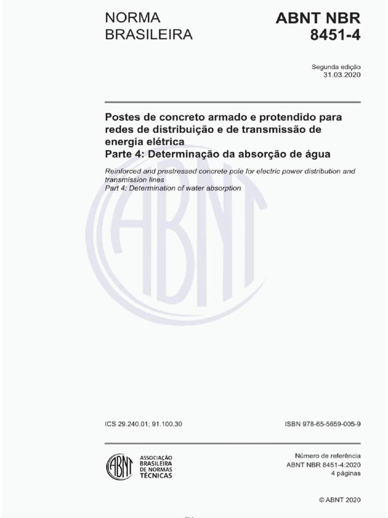 NBR 8451-4 de 03.2020 - Postes de Concreto Armado e Protendido para ...