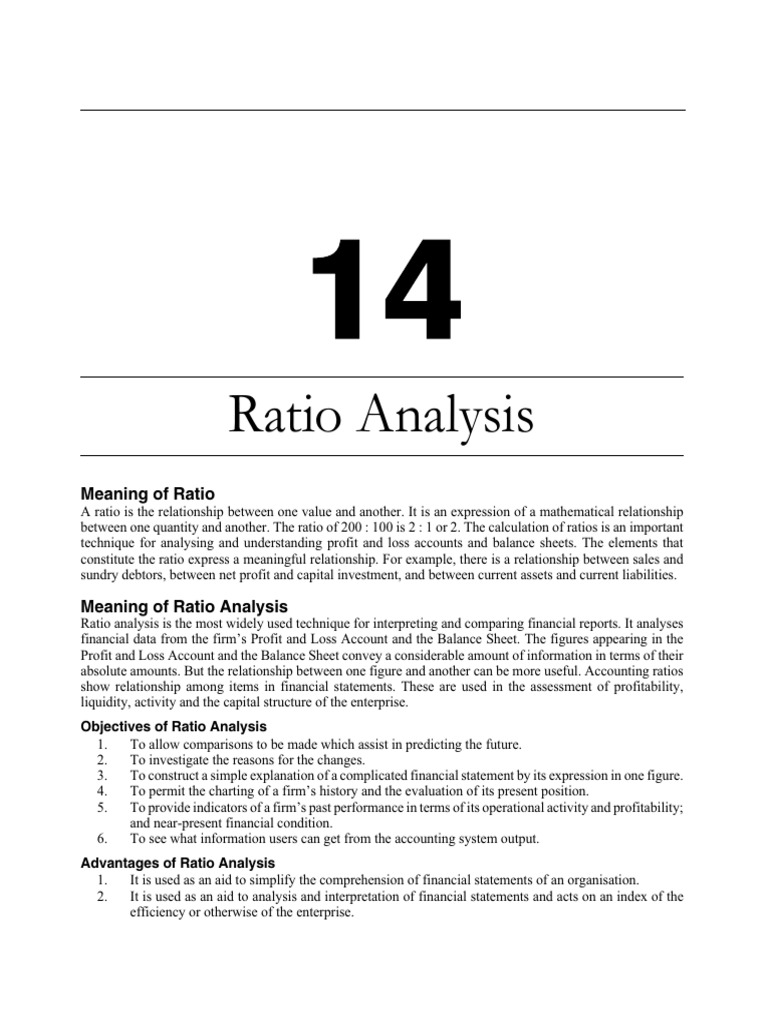 ratio analysis | PDF