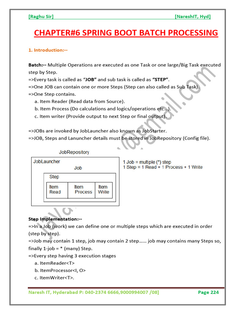 Spring Boot Batch Processing Notes Raghu 224 249 Pdf Anonymous Function Method