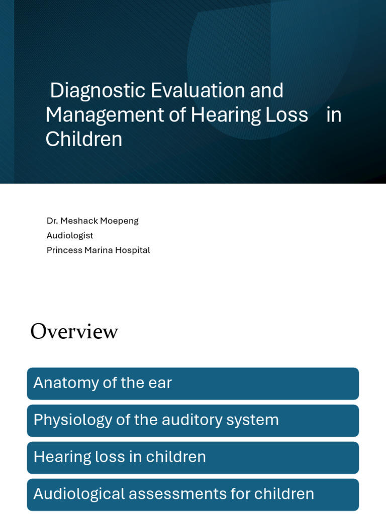 Hearing Loss in Children - 1124 | PDF | Ear | Hearing
