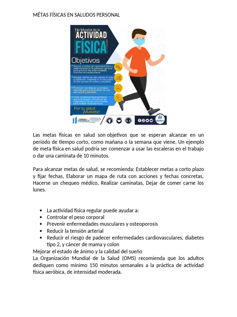 Metas Físicas y La Salud Personal | PDF