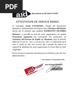 Attestation de Service Rendu | PDF
