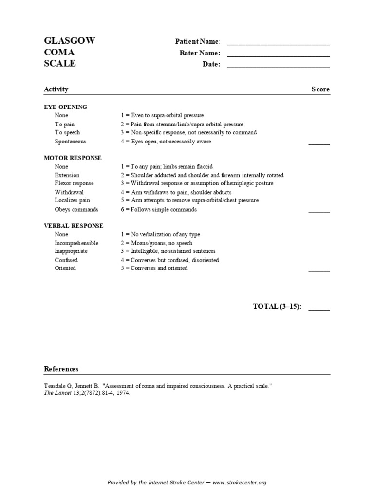 Glasgow Coma Scale | PDF