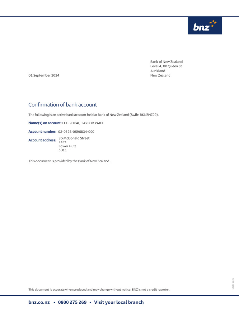 Proof of Account | PDF