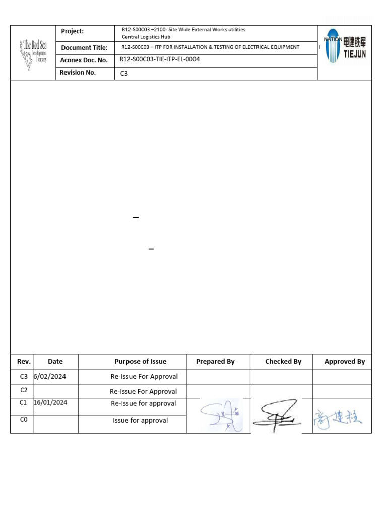 ITP for Electrical Equipment Testing | PDF | Specification (Technical ...