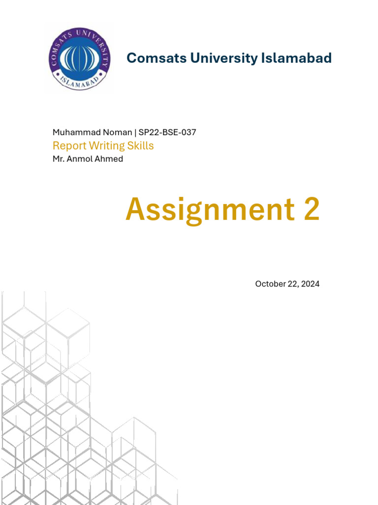 SP22-BSE-037 - Assignment 2 - RWS | PDF | Memorandum | Human Communication