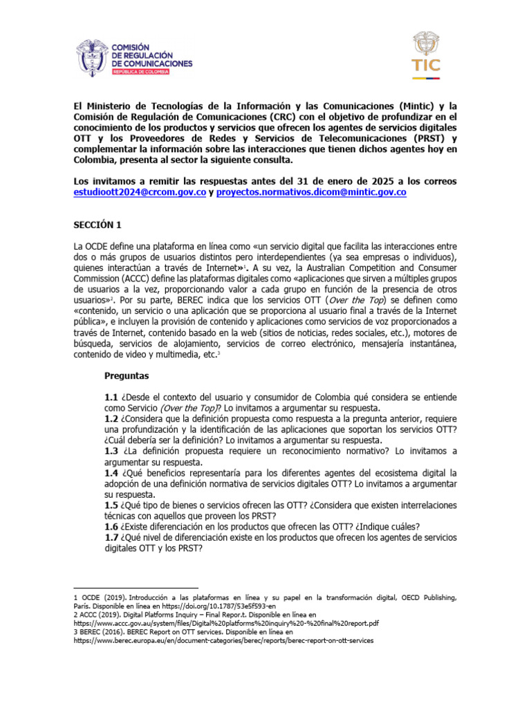 Consulta Ecosistema Digital CRC Mintic 111224 | PDF | Internet ...