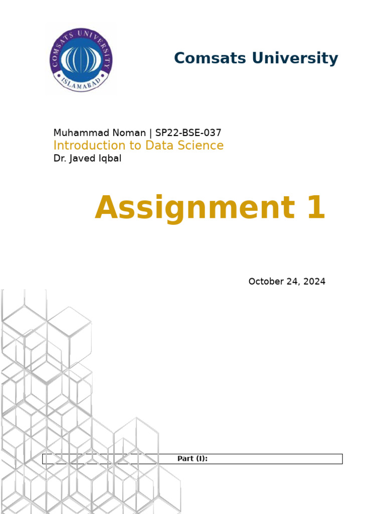 SP22-BSE-037_IDS_Assignment 1 | PDF