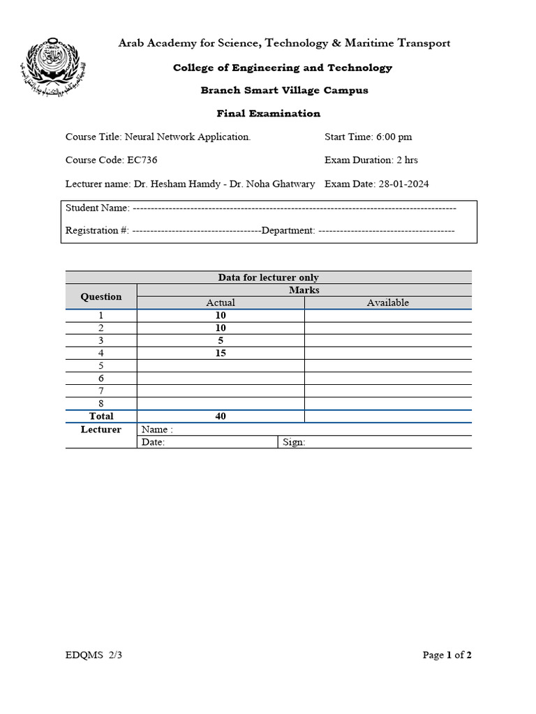 Take Home Exam | PDF