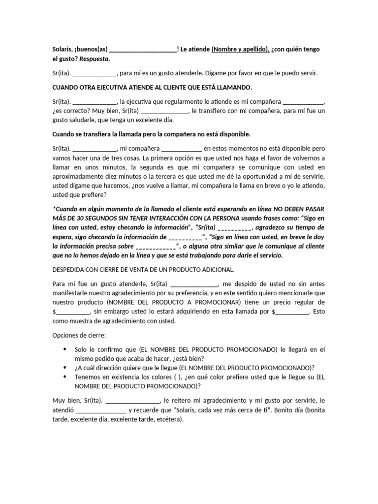 Spech Llamadas Callcenter | PDF