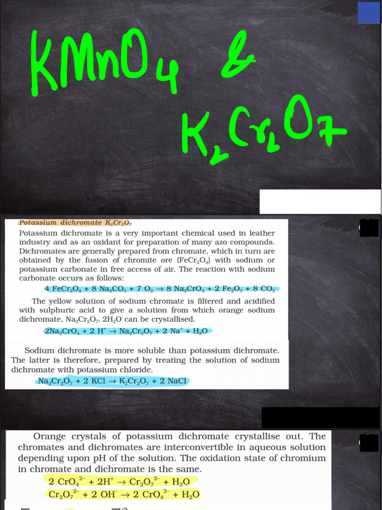 15 Diamond Questions of KMn04 and K2Cr2O7 | PDF