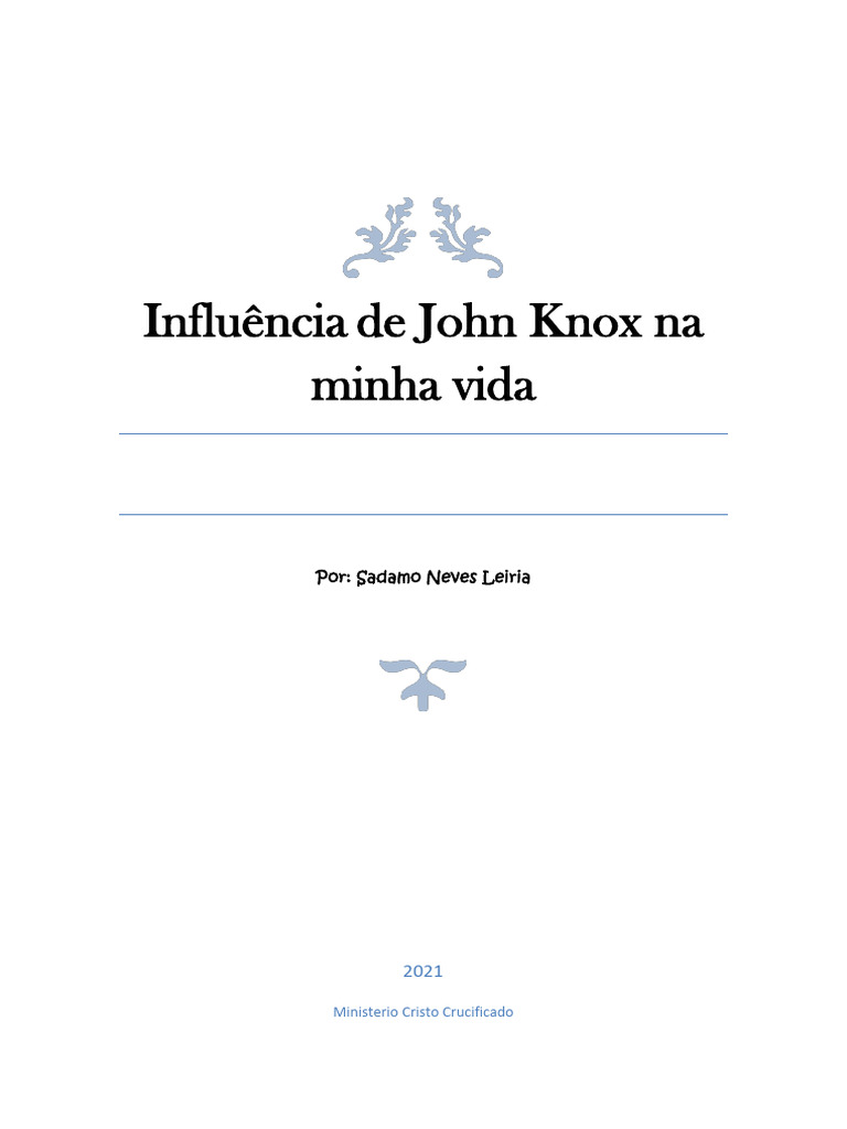 John Knox Por Sadamo Neves Leiria | PDF | Jesus | Pecado