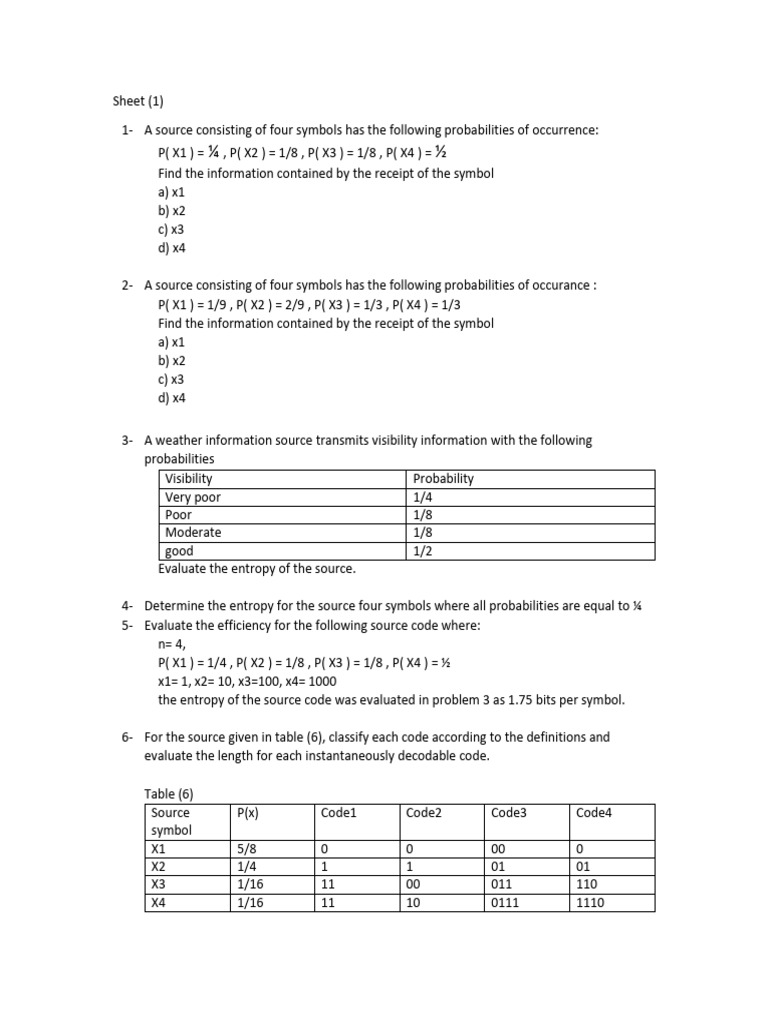 Sheets | PDF | Information | Encodings