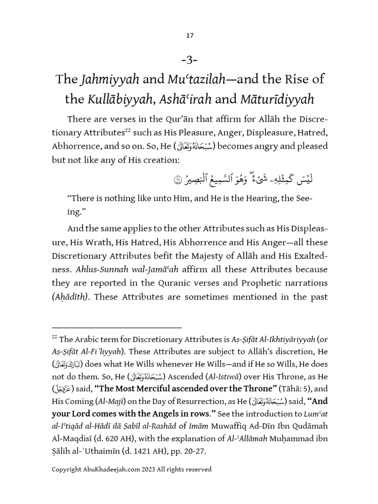 Al Ibanah Abul Hasan Ashari The Jahmiyyah Mutazilah and The Rise of The ...