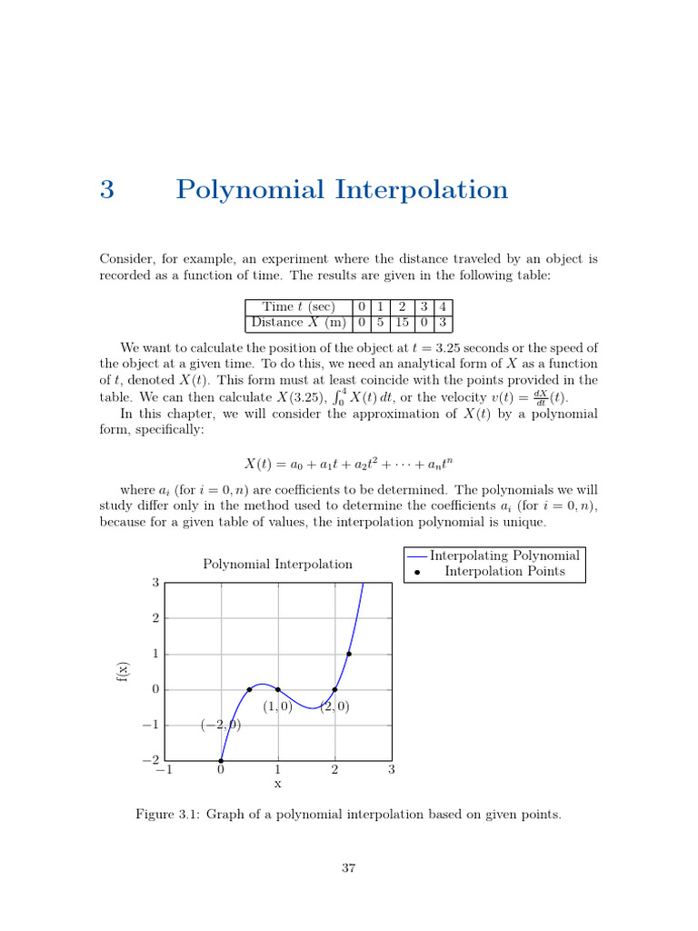 CHAPTER3-Polynomial Inetrpolation | PDF | Interpolation | Polynomial