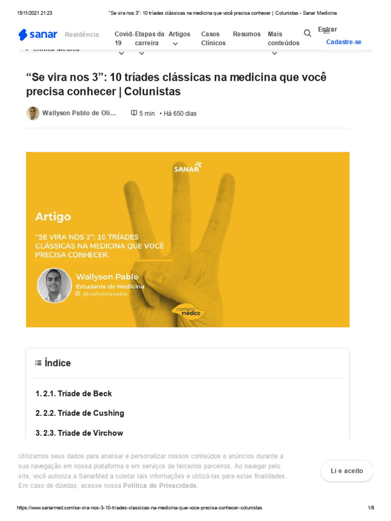 10 Tríades Clássicas na Medicina | PDF | Privacidade na internet | Remédio