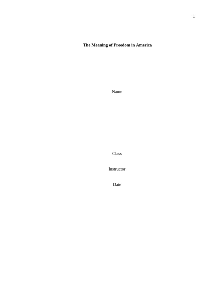 The Meaning of Freedom in America | PDF | Little House On The Prairie ...
