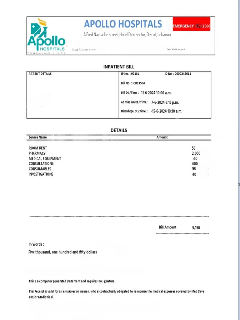 Medical Bill | PDF