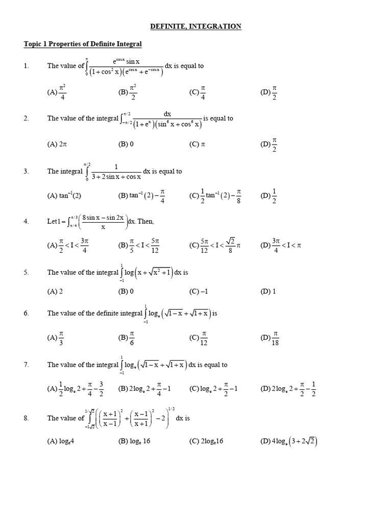DEFINITE, INTEGRATION | PDF | Polynomial | Elementary Mathematics