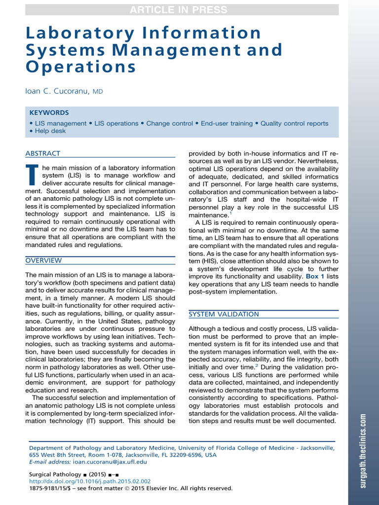 cucoranu2015 | PDF | Interface (Computing) | Electronic Health Record