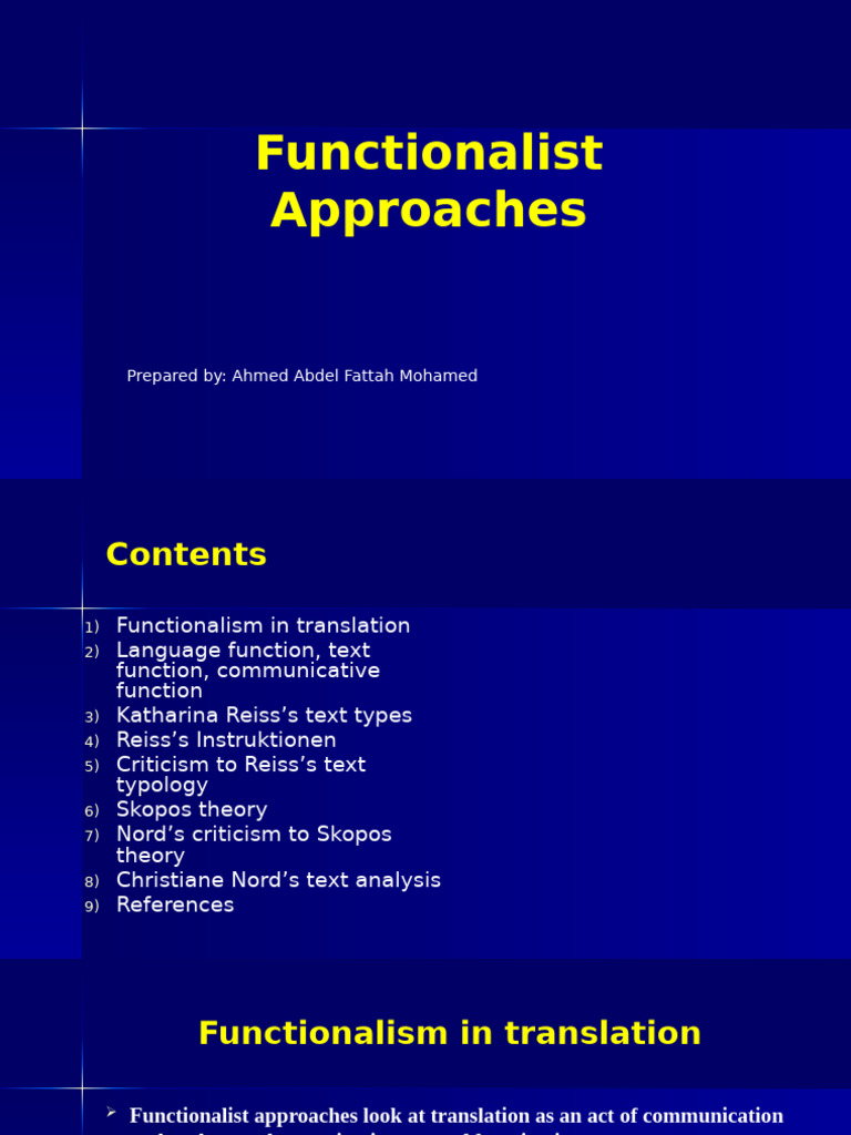 Functionalist Approaches To Translation | PDF | Human Communication ...