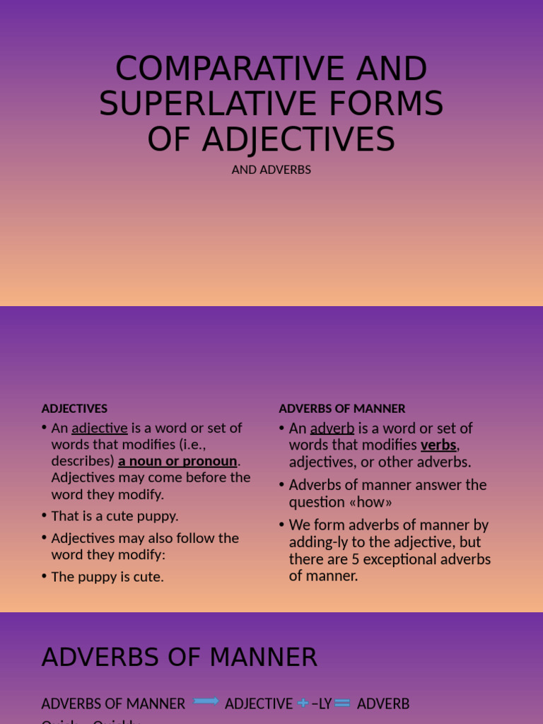 Comparatives & Superlatives | PDF | Adverb | Adjective
