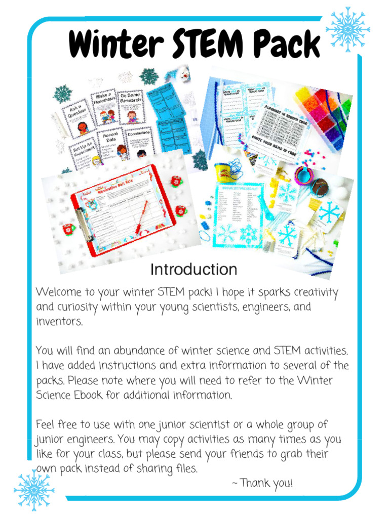 Winter STEM Pack for Kids | PDF | Water Cycle | Precipitation