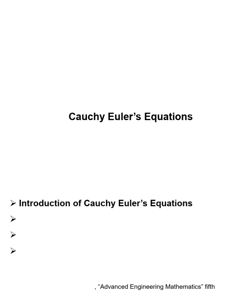 M1_L28_Cauchy Euler's Equation | PDF | Equations | Mathematical Concepts M1_L28_Cauchy Euler's Equation | PDF | Equations | Mathematical Concepts