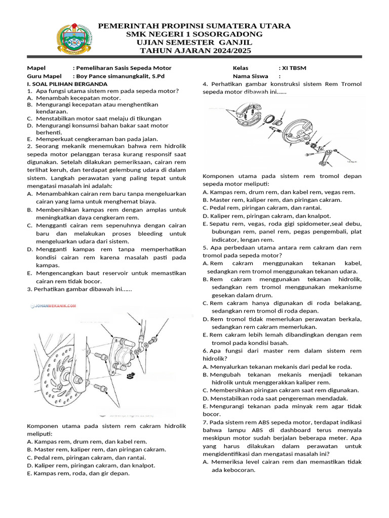 Soal Casis 11 TBSM | PDF