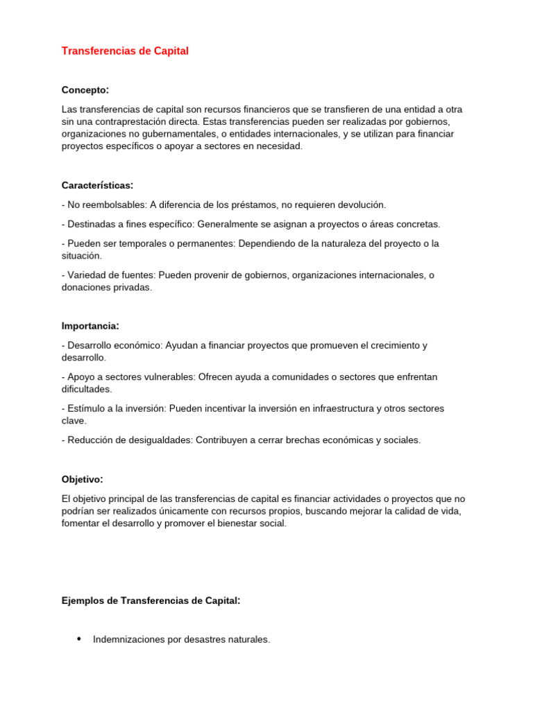 Transferencias de Capital | PDF | Business | Infraestructura