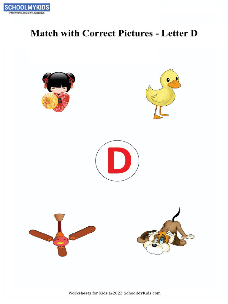 letter-d-sound-word-pictures-matching-letters-to-pictures-w7001374 | PDF