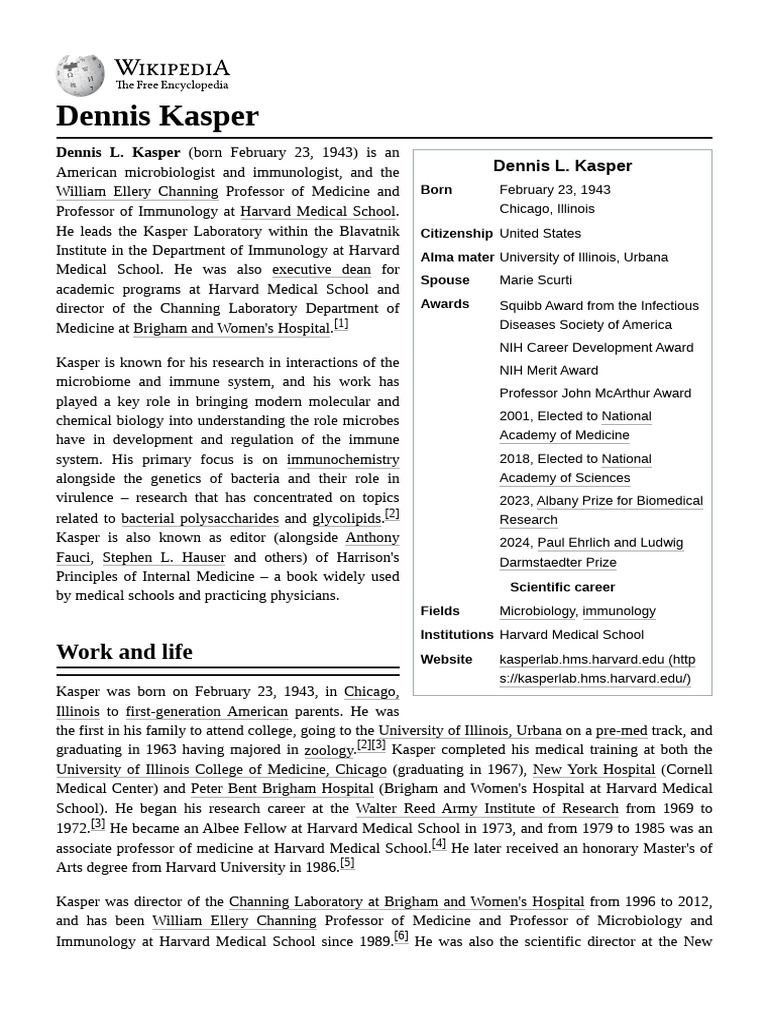 Dennis_Kasper | PDF | Medical Specialties | Microbiology