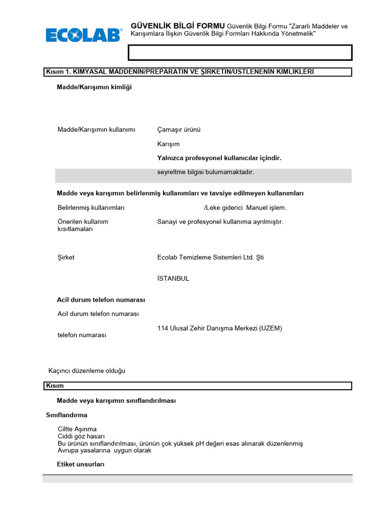 Ecolab Tr-Tr-116754e-Stain-Ex C (116754e) | PDF
