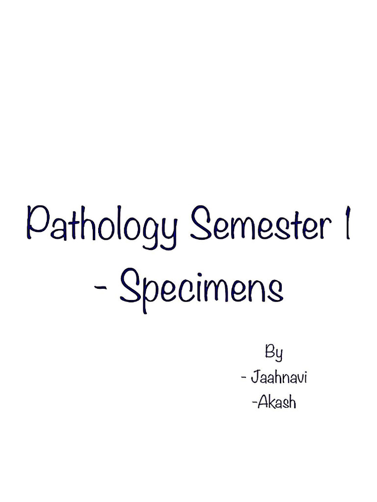 Pathology Specimens Semester 1 | PDF