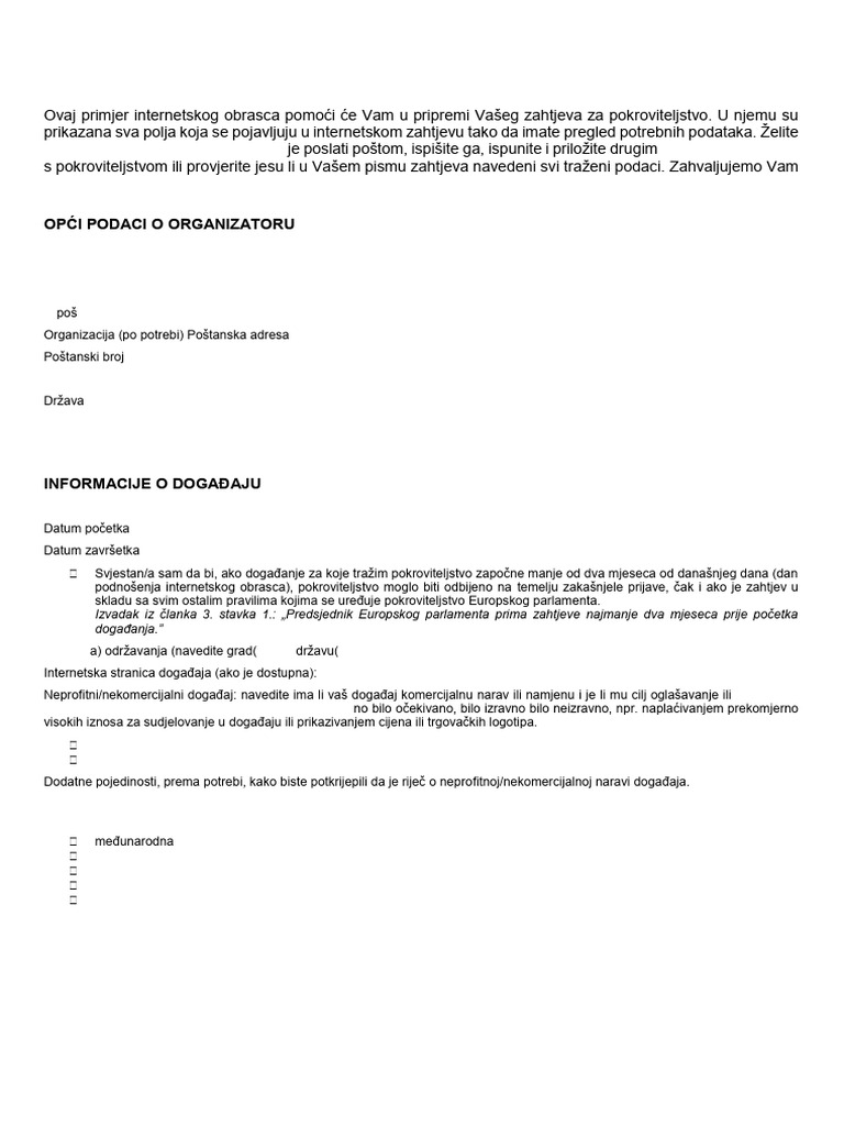 HR Patronage Example of Online Application Form | PDF