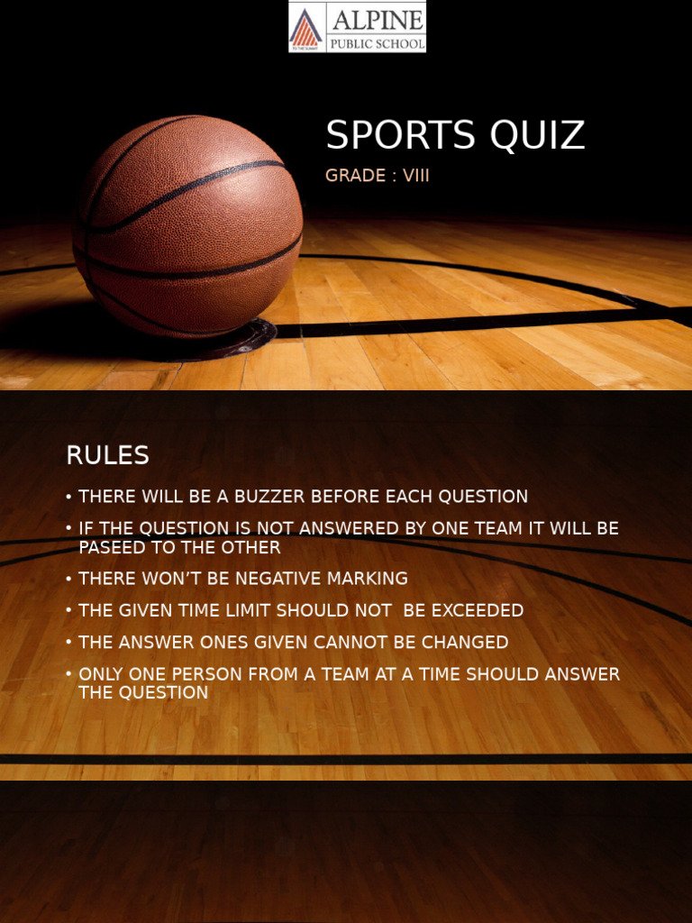 Grade VIII Sports Quiz Rules & Questions | PDF | National Basketball ...