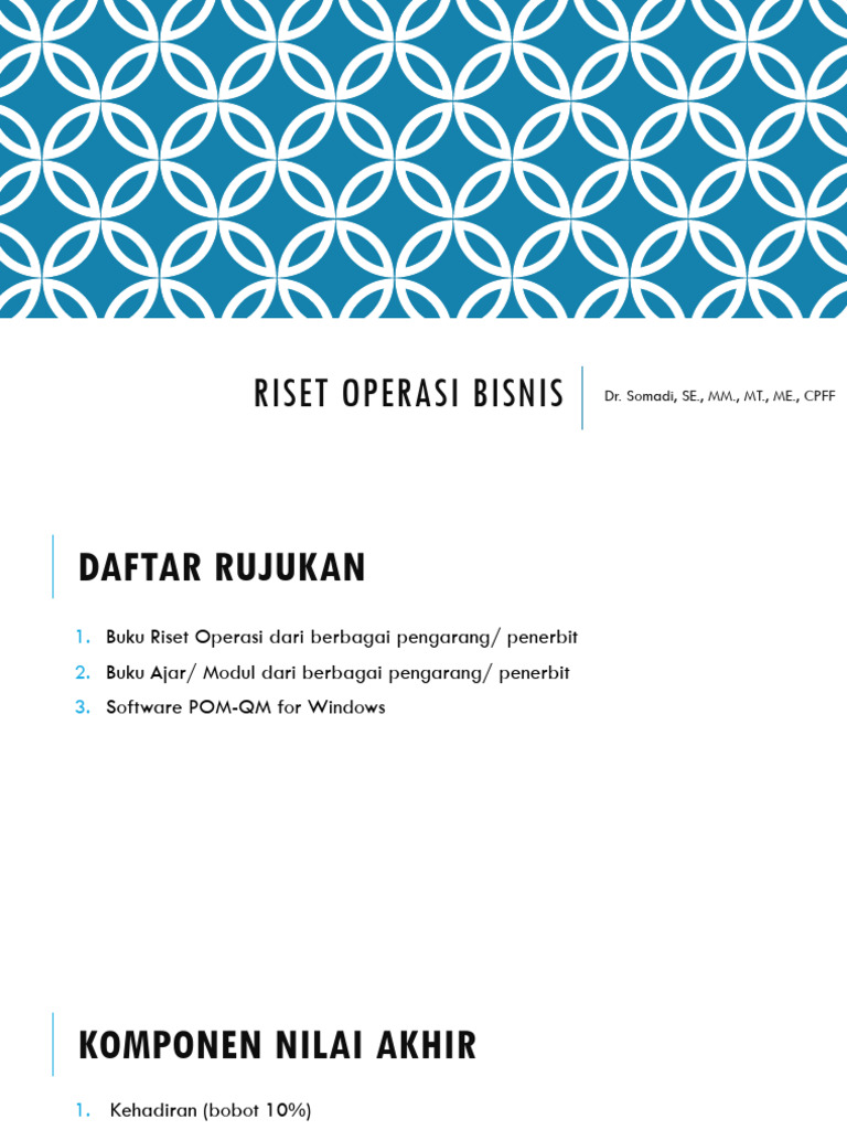 Panduan Riset Operasi Bisnis | PDF
