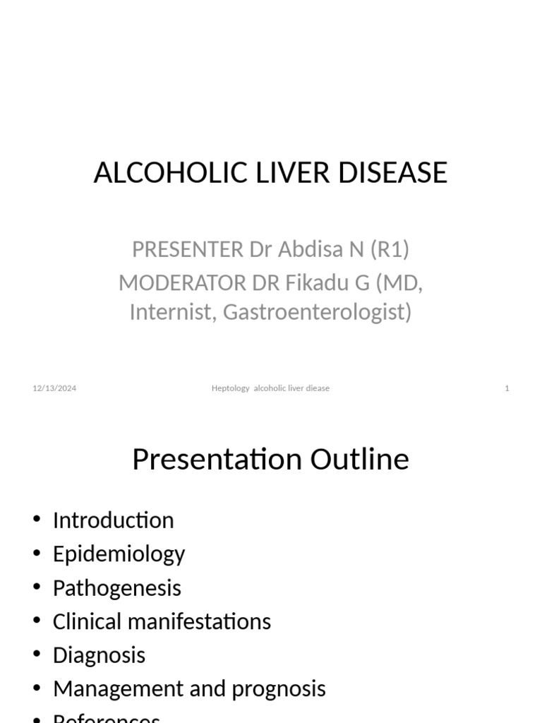 Alcoholic Liver Disease ALD Abdisa | PDF | Cirrhosis | Hepatitis