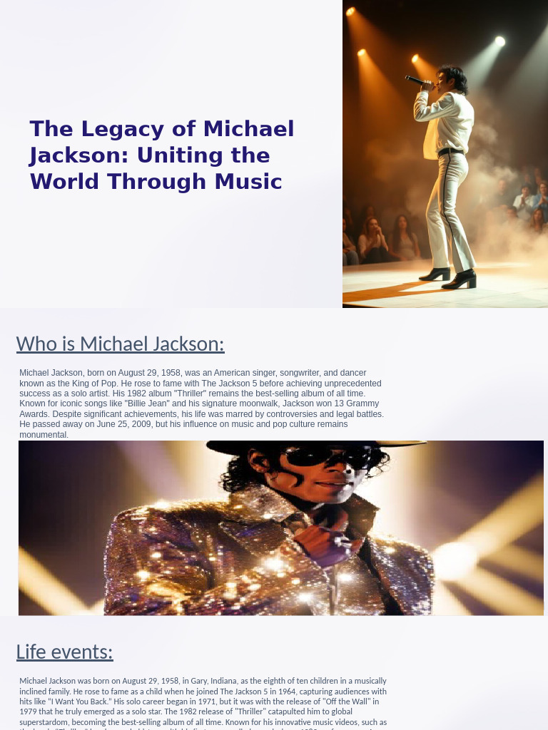 The-Legacy-of-Michael-Jackson-Uniting-the-World-Through-Music | PDF | Michael Jackson