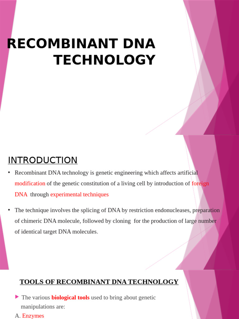 Recombinant Dna Technology | PDF | Molecular Cloning | Restriction Enzyme