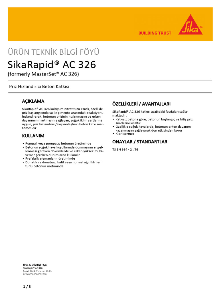 Sikarapid Ac 326 | PDF