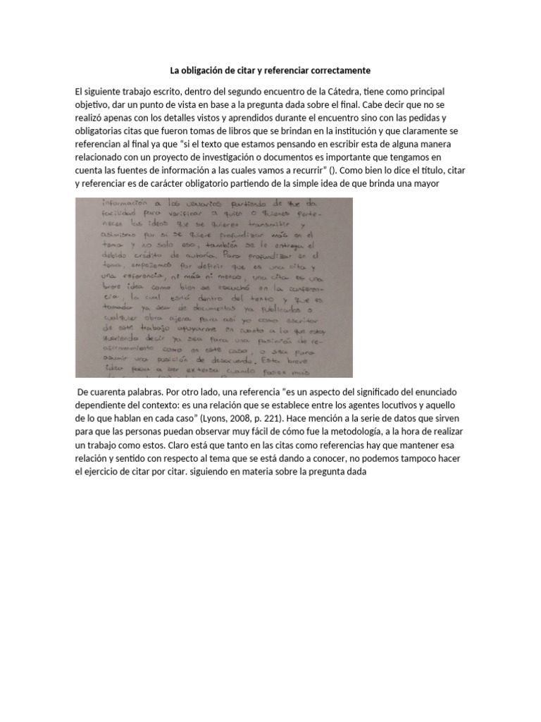 La Obligación de Citar y Referenciar Correctamente | PDF