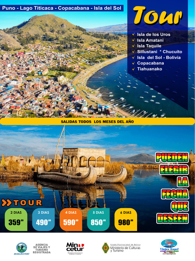 Tour Puno y Lago Titicaca Copacabana -Isla Del Sol-2 | PDF